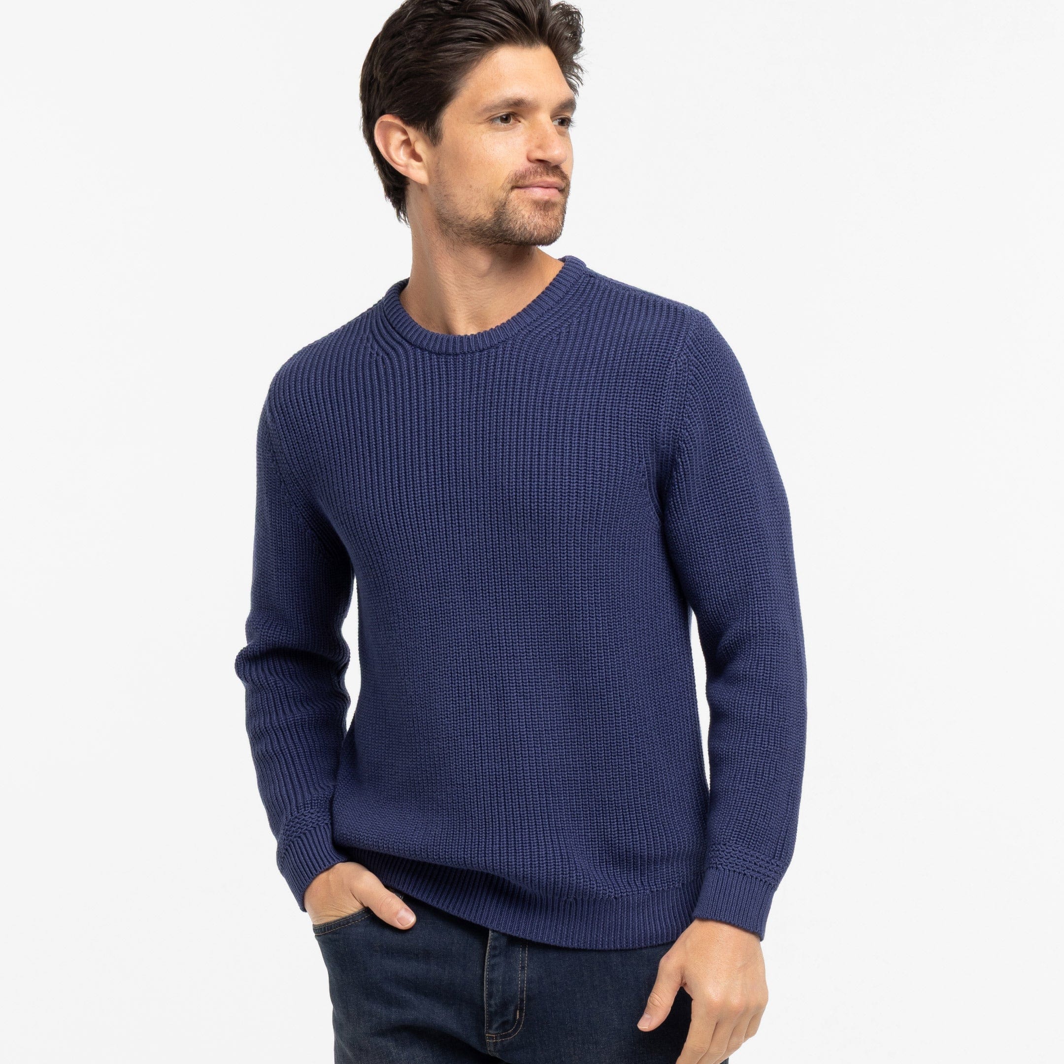 Ash Erie Indigo Chunky Knit Sweater For Short Men ash-erie-indigo-chunky-knit-sweater-for-short-men