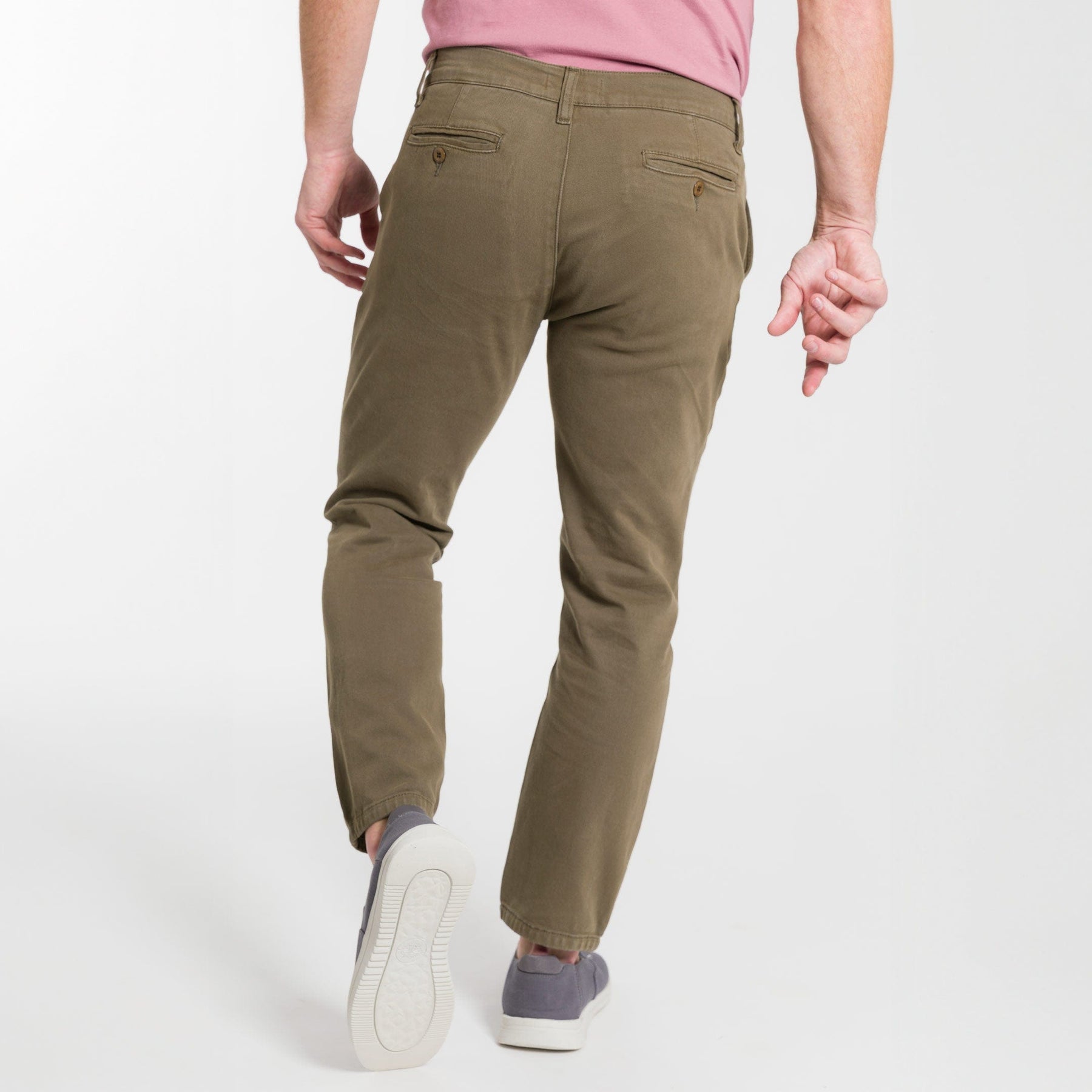 Ash & Erie Birch Washed Stretch Chinos for Short Men