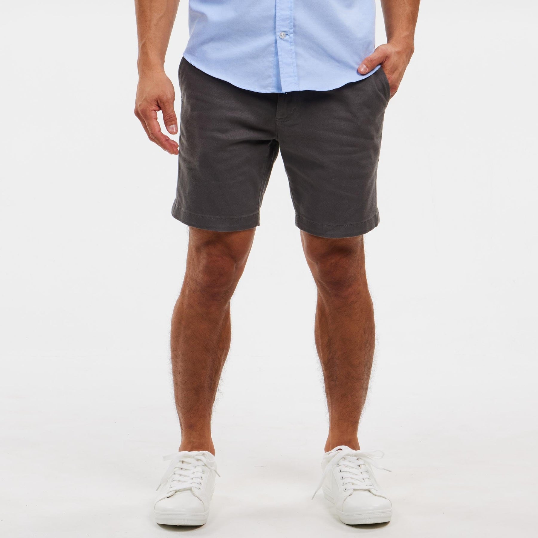 Ash & Erie Black Sand Stretch Washed Chino Short for Short Men