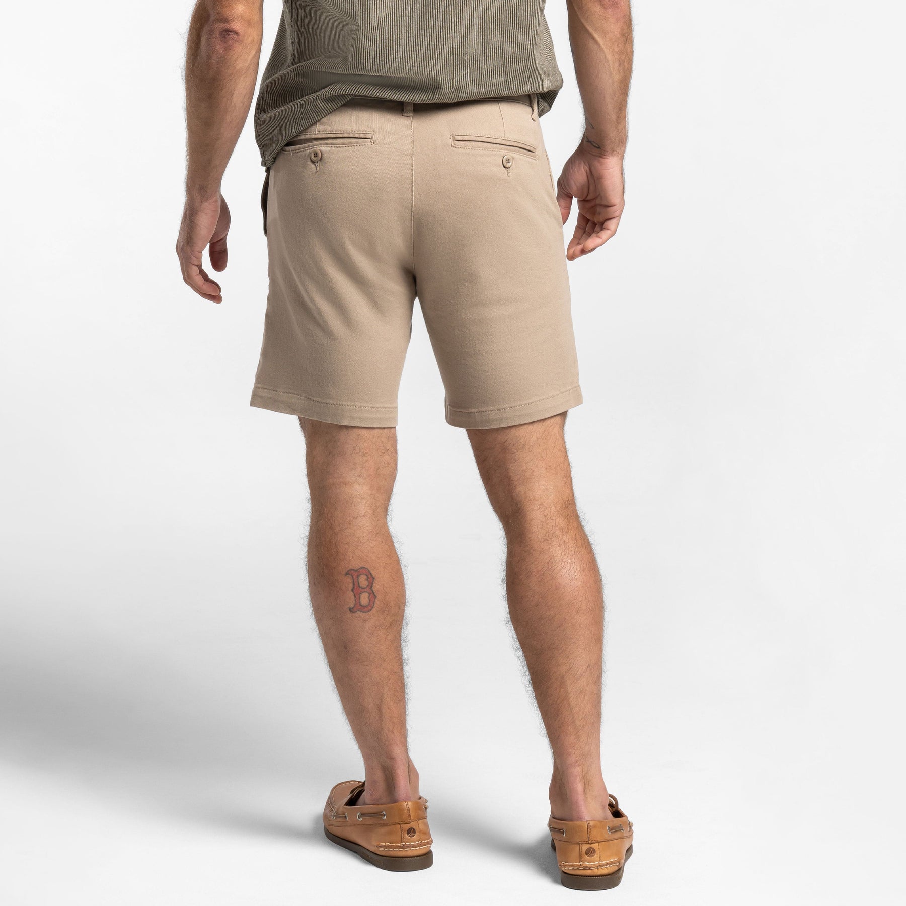 Ash & Erie Teak Stretch Washed Chino Short for Short Men