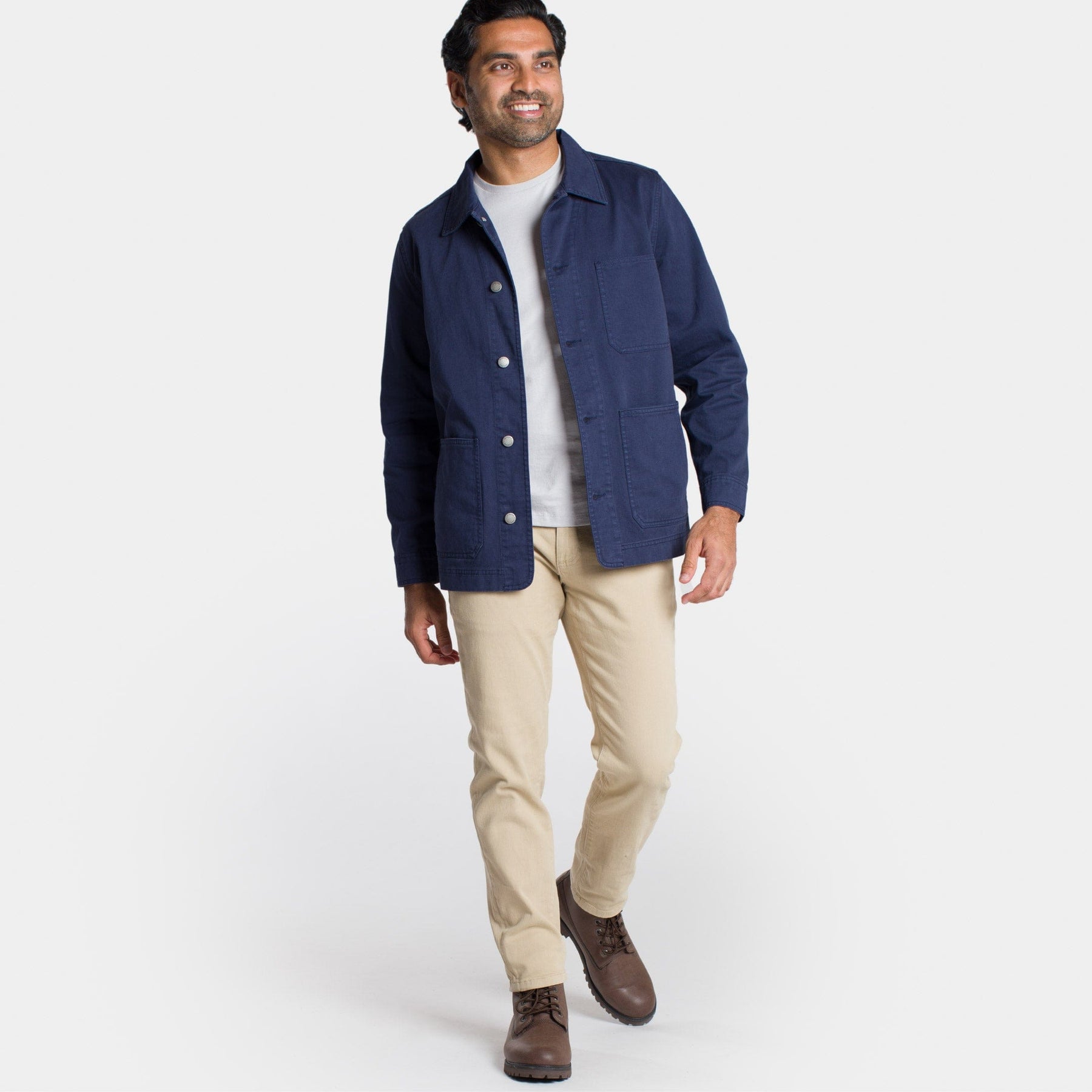 Ash & Erie Navy Chore Jacket for Short Men