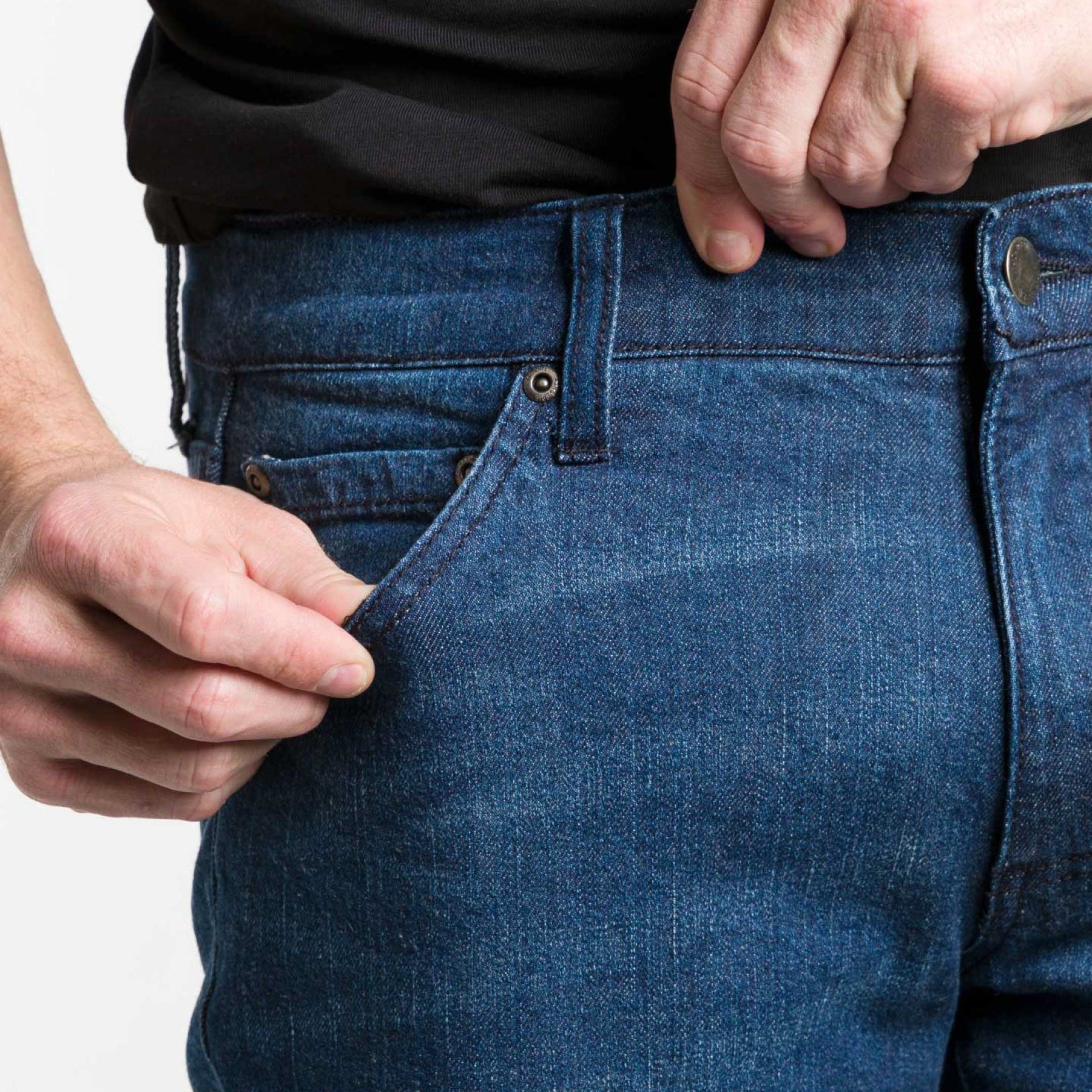 Ash & Erie Deep Sea Wash Denim Jeans for Short Men
