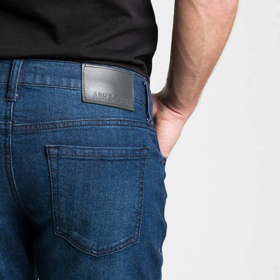 Ash & Erie Deep Sea Wash Denim Jeans for Short Men