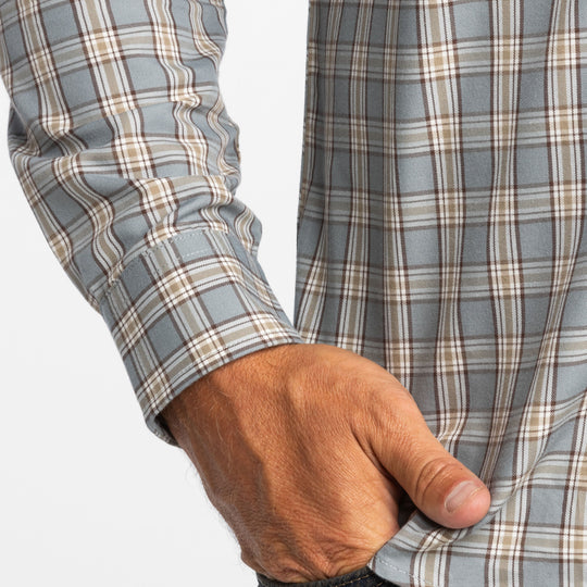 Ash & Erie Pewter Plaid Button-Down Shirt for Short Men