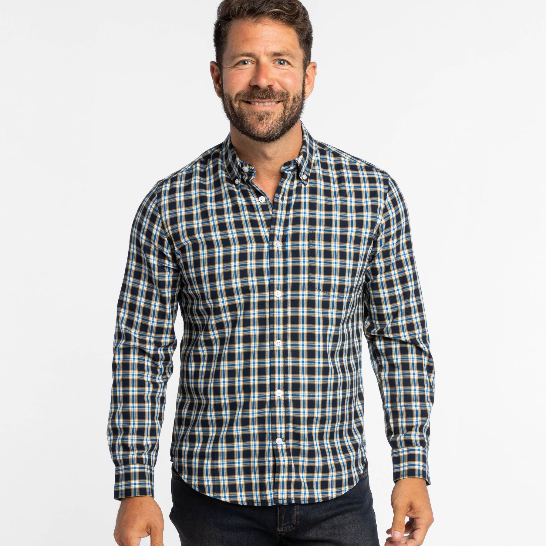 Ash & Erie Sterling Plaid Button-Down Shirt for Short Men