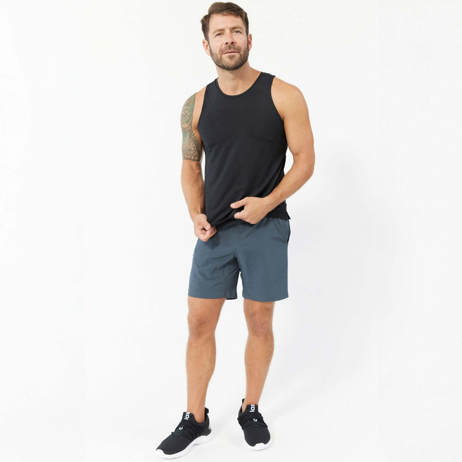 Ash & Erie Black Hybrid Ultralight Tanks for Short Men