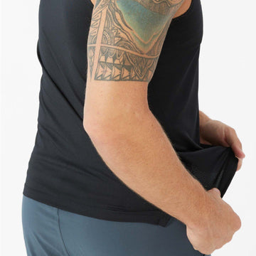 Ash & Erie Black Hybrid Ultralight Tanks for Short Men