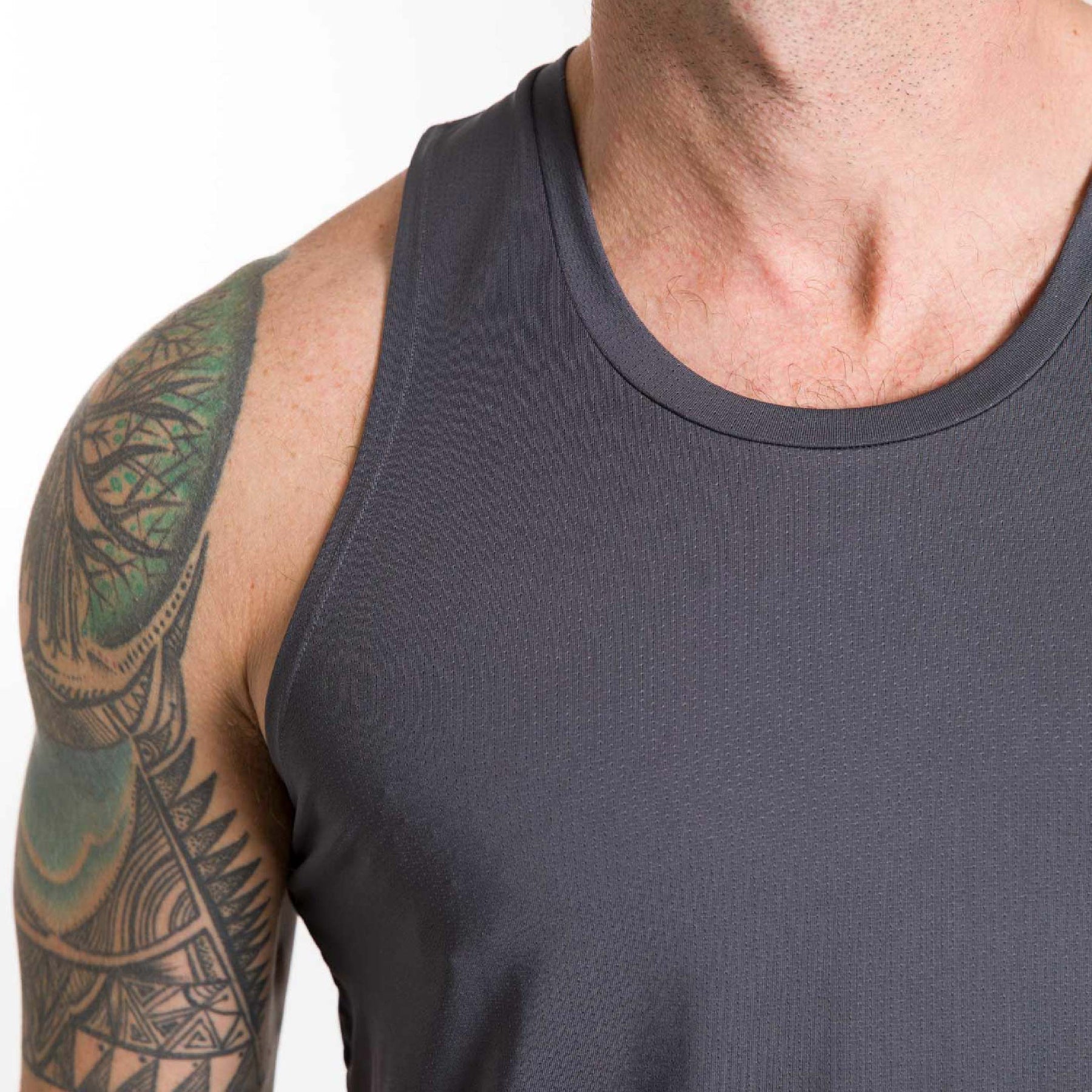 Ash & Erie Charcoal Hybrid Ultralight Tanks for Short Men